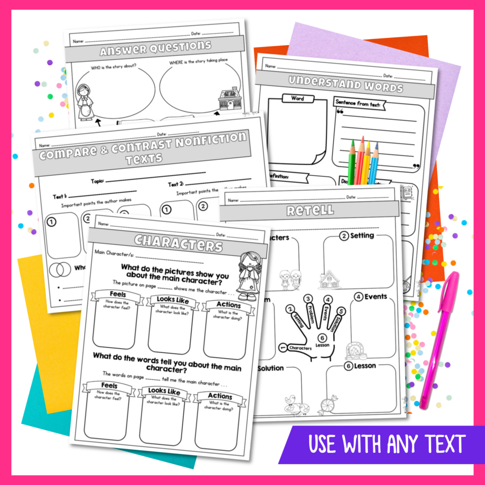 1st Grade Reading Comprehension Graphic Organizers | MagiCore