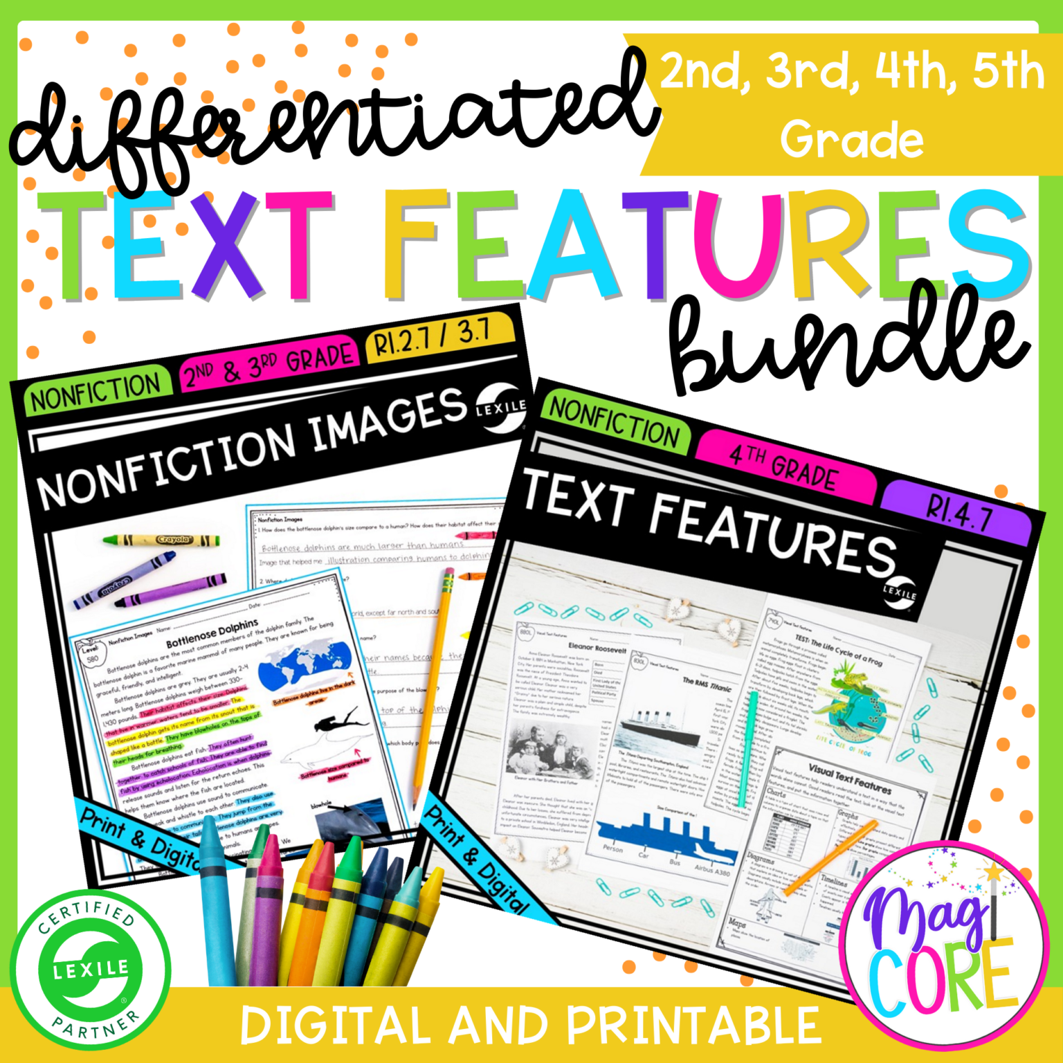 Text Features Differentiated Bundle 2nd 3rd 4th Grade MagiCore Text Features Differentiated Bundle 2nd 3rd 4th Grade MagiCore
