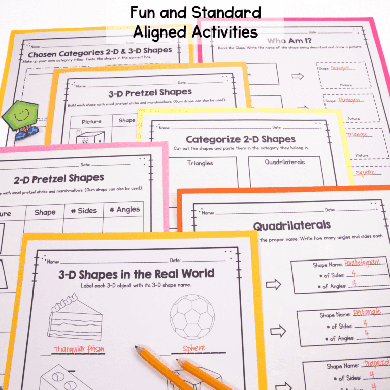 Geometry 2D & 3D Shapes 2nd Grade 2.GA.1 Worksheets | MagiCore