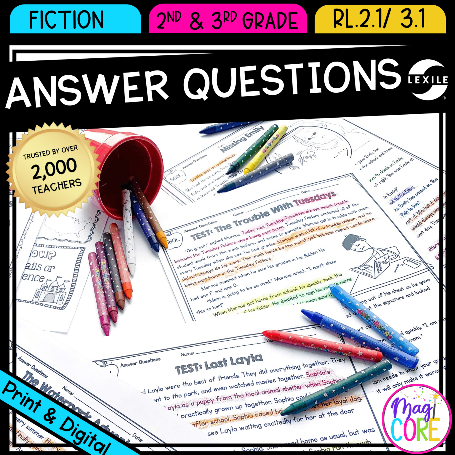 Ask & Answer Questions Fiction Reading Comprehension 2nd 3rd | MagiCore