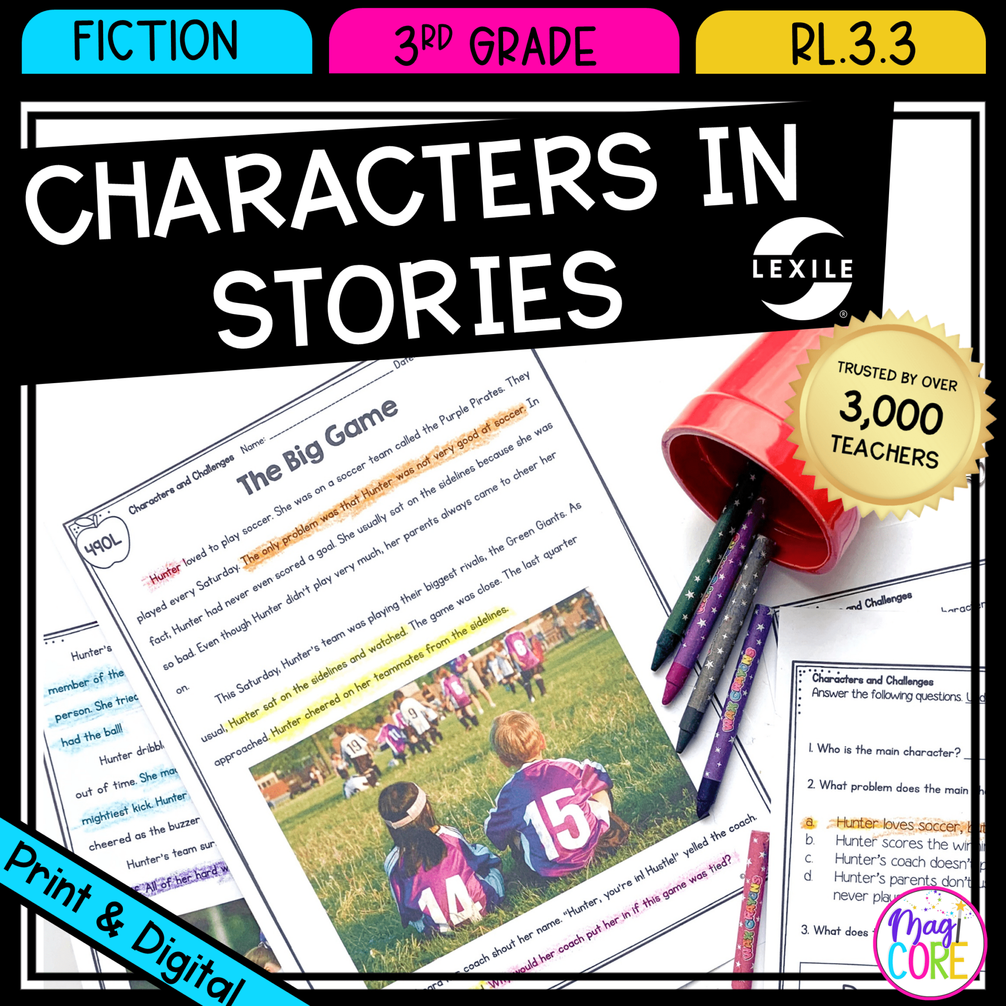 Describe Characters in Stories 3rd Grade RL.3.3 | MagiCore