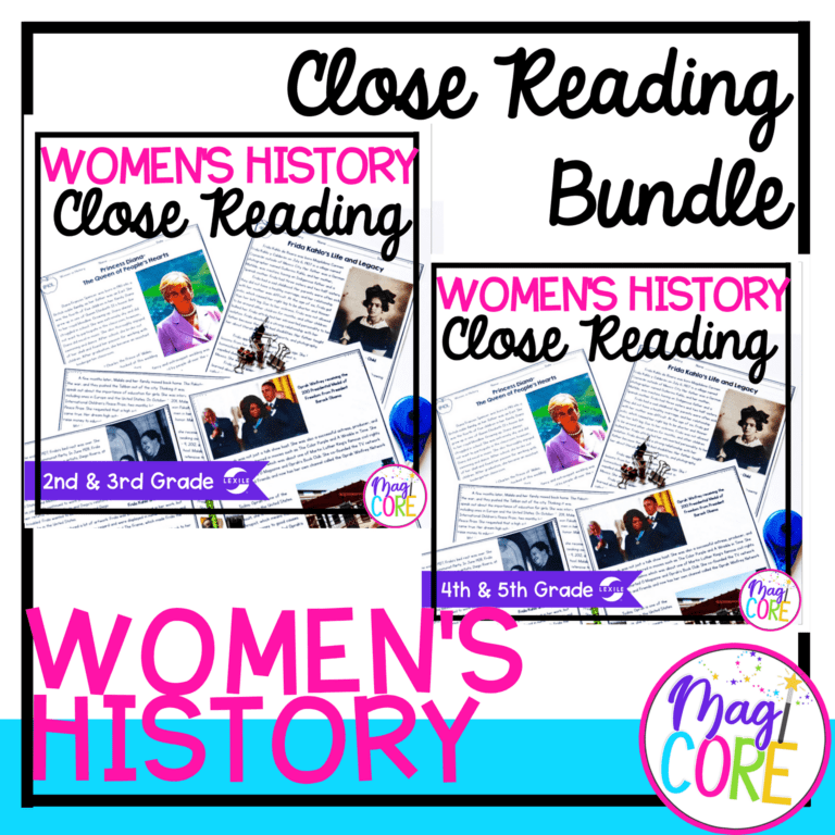 Women's History Close Reading Differentiated Bundle | MagiCore
