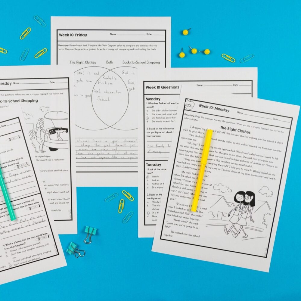 2nd Grade Reading Spiral Review with Lexile Levels - Full Year ELA ...