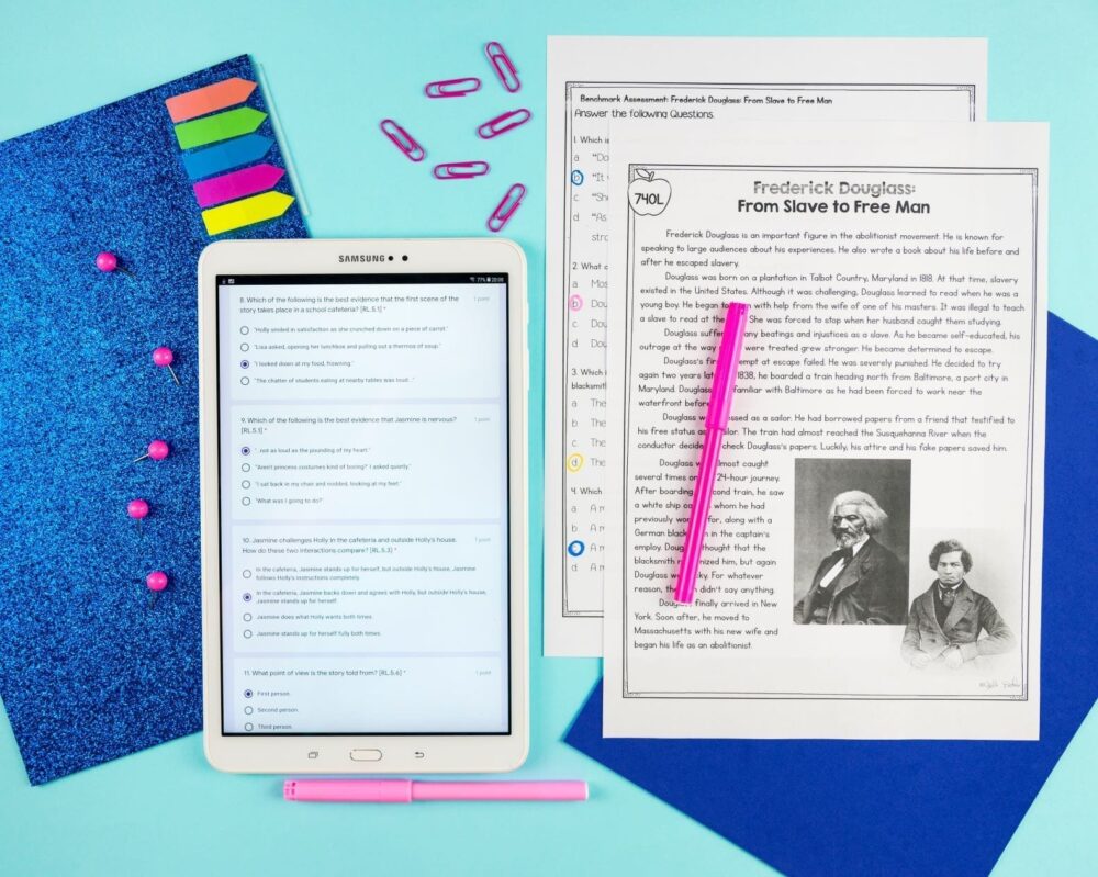 Reading Benchmark Assessments for 5th Grade - Google Forms & Print