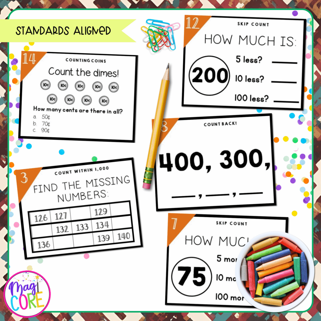 Count to 1000 - 2nd Grade Math Task Cards - 2.NBT.A.2 | MagiCore
