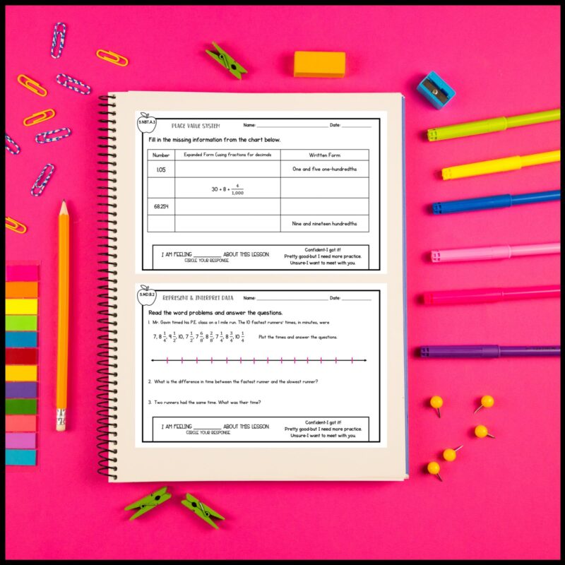 5th Grade Math Exit Tickets Google Slides | MagiCore