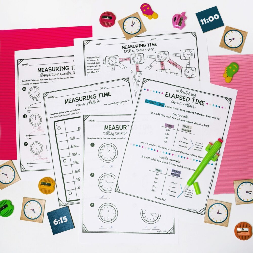 Telling Time Unit for 3rd Grade 3.MD.A.1 | MagiCore