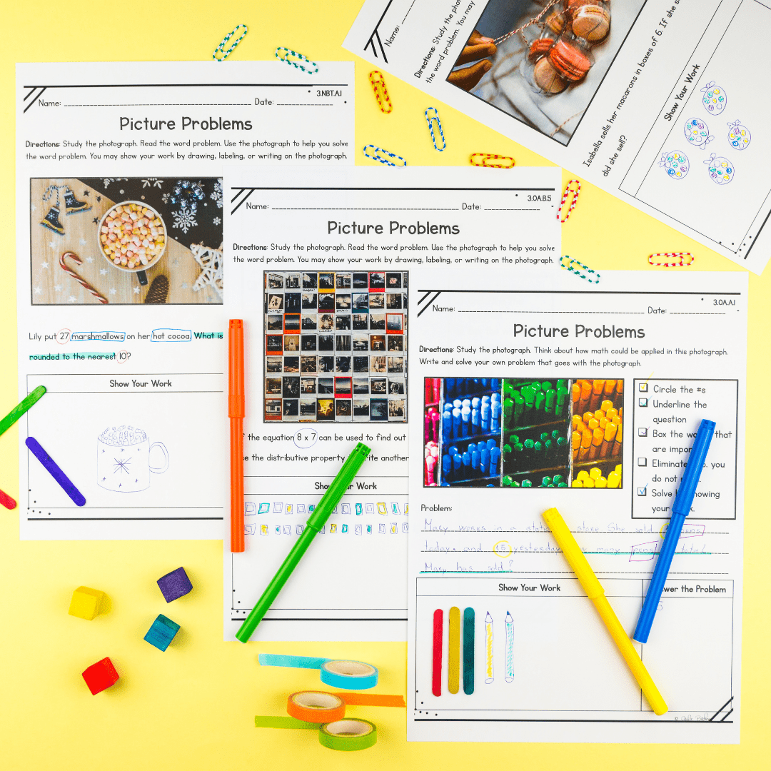 3rd Grade Math Picture Problems Google Slides MagiCore