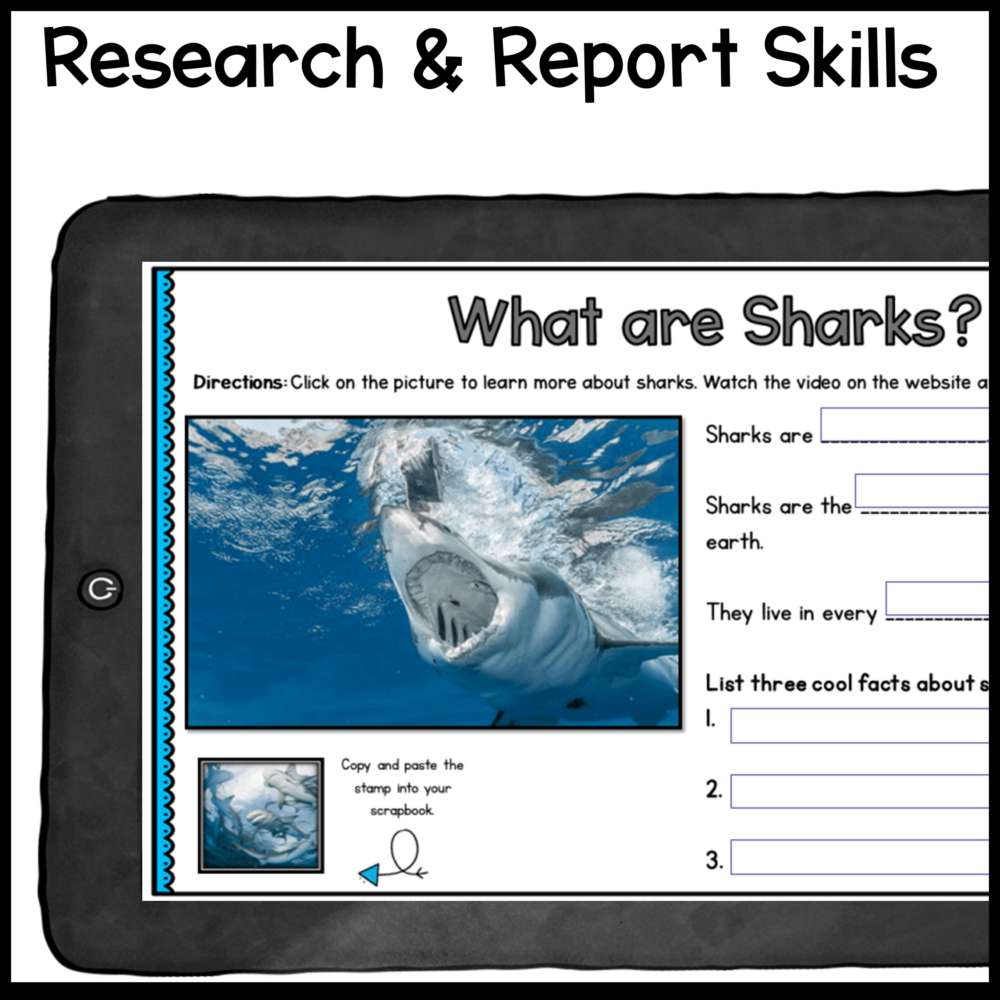 Research Webquest: Sharks! in Google Slides | MagiCore