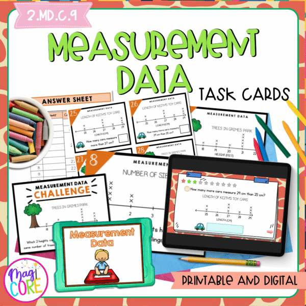 Measurement Data - 2nd Grade Math Task Cards - 2.MD.C.9 | MagiCore