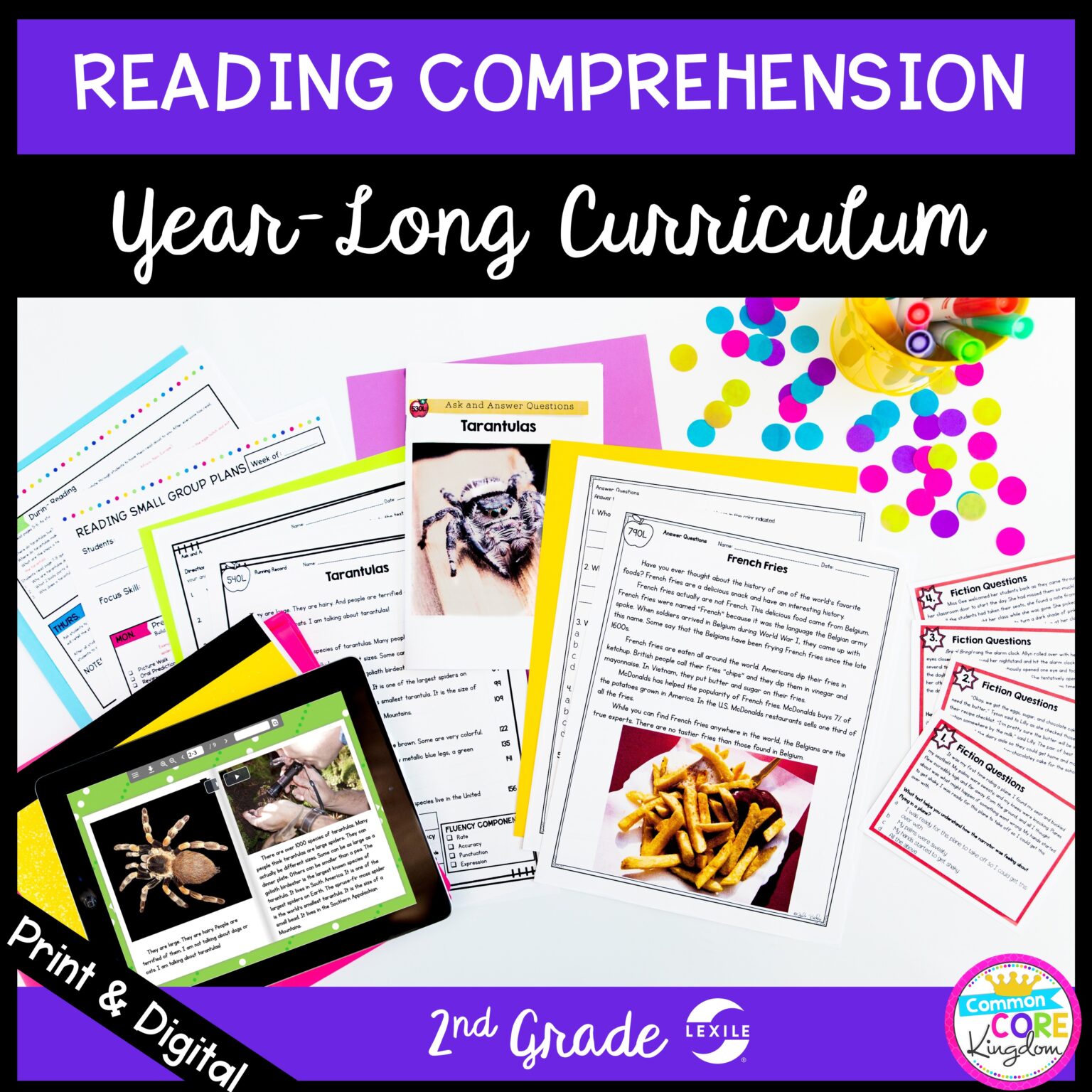 2nd Grade Reading Comprehension Curriculum - Full Year - Print & Digital