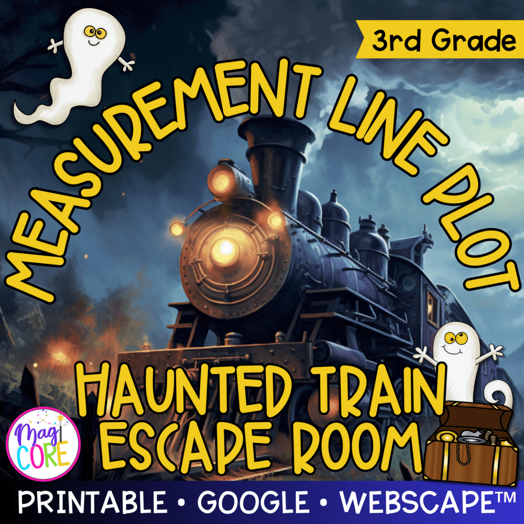 Measurement Line Plot Haunted Train Escape Room - 3rd Grade | MagiCore