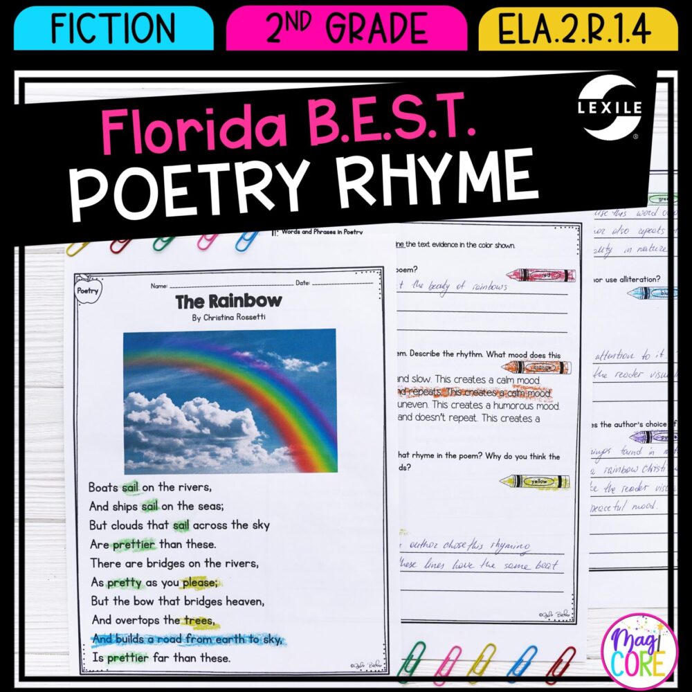 Rhyme Schemes in Poetry - 2nd Grade - FL BEST ELA.2.R.1.4 | MagiCore