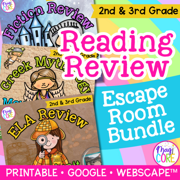 Reading Review Escape Room Bundle 2nd & 3rd Grade | MagiCore