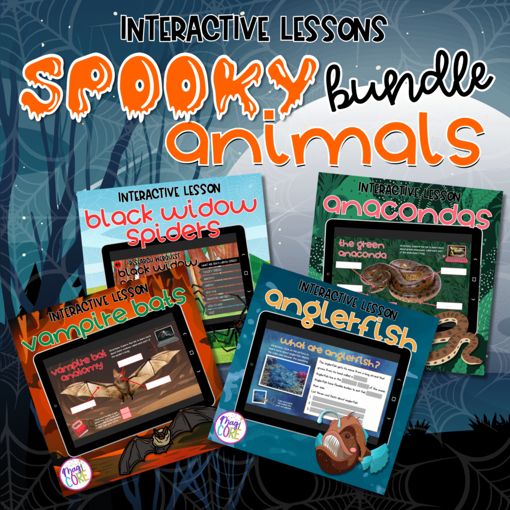 Creepy & Spooky Animals Digital Lessons Bundle Halloween | MagiCore