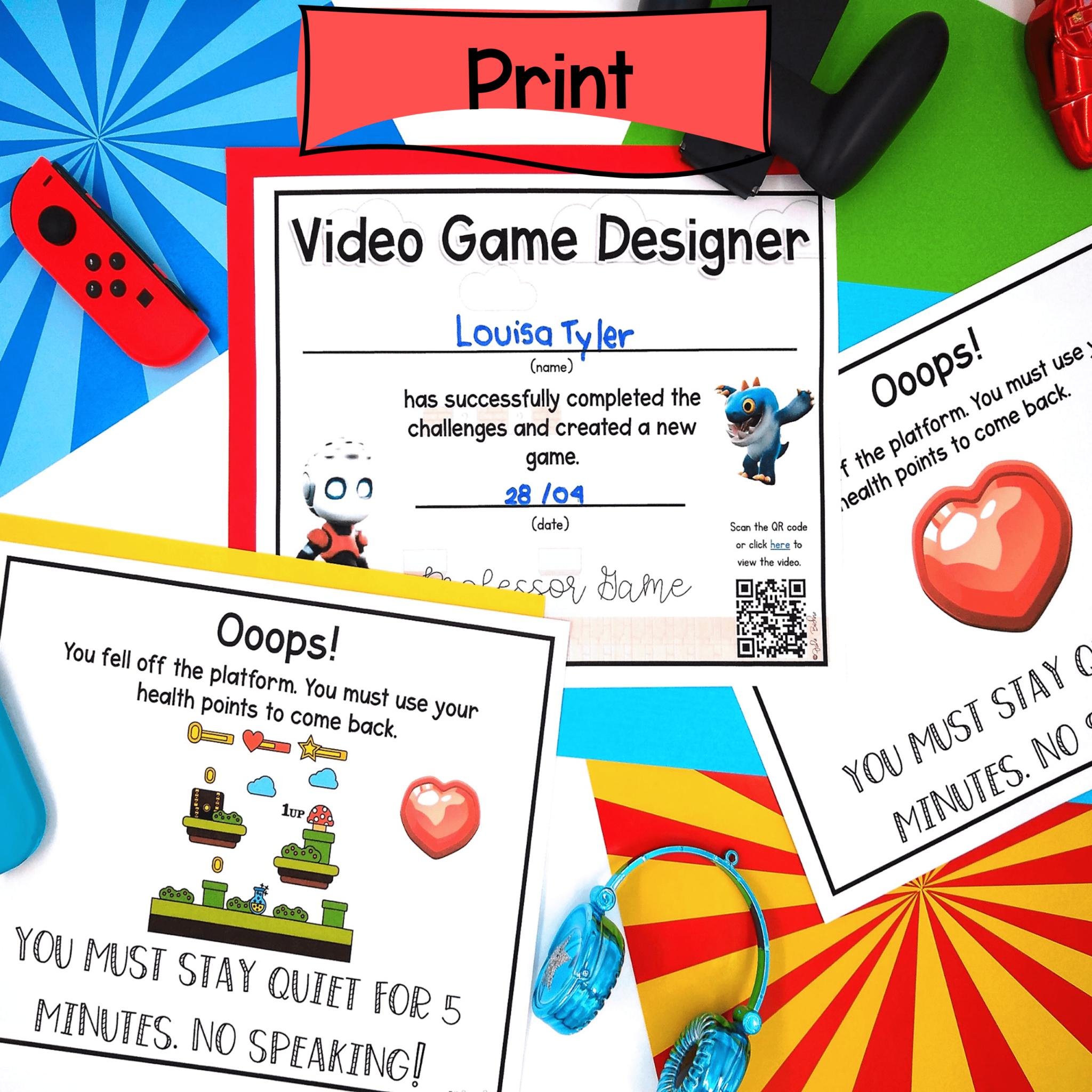 Measure & Calculate Area 3rd Grade Video Game Escape Room | MagiCore