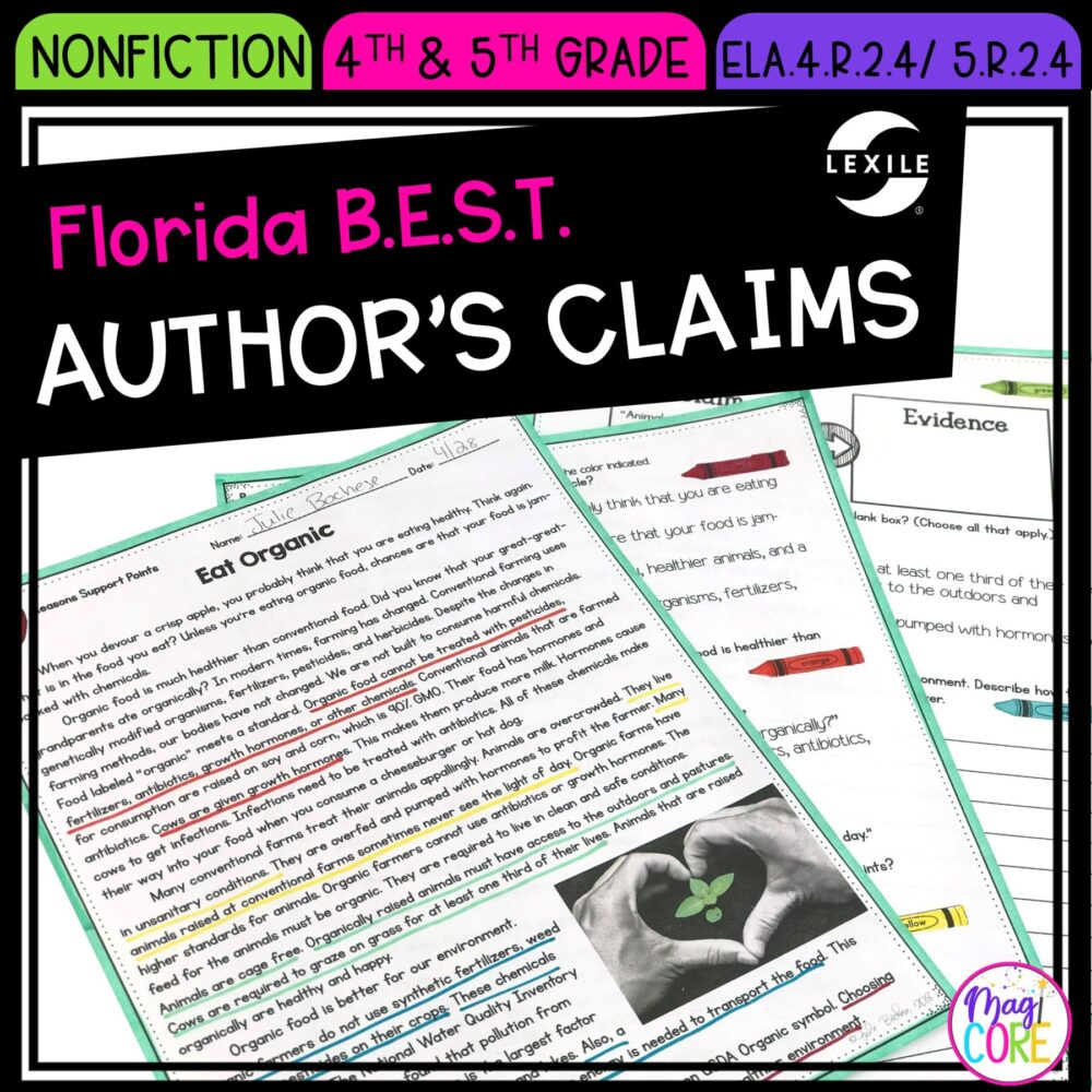 Author's Claims - 4th & 5th Grade - Ela.4.R.2.4/5.R.2.4 | MagiCore