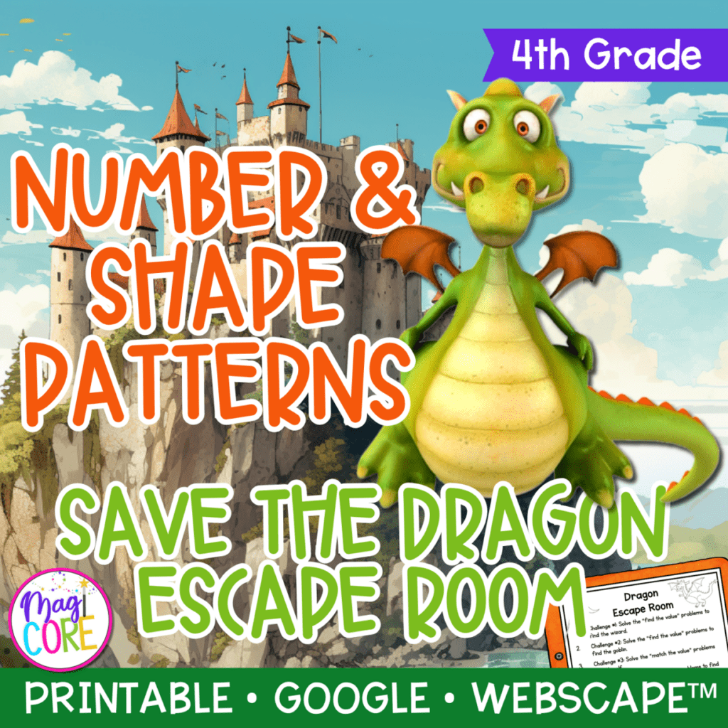 Number & Shape Patterns 4th Grade Escape Room | MagiCore