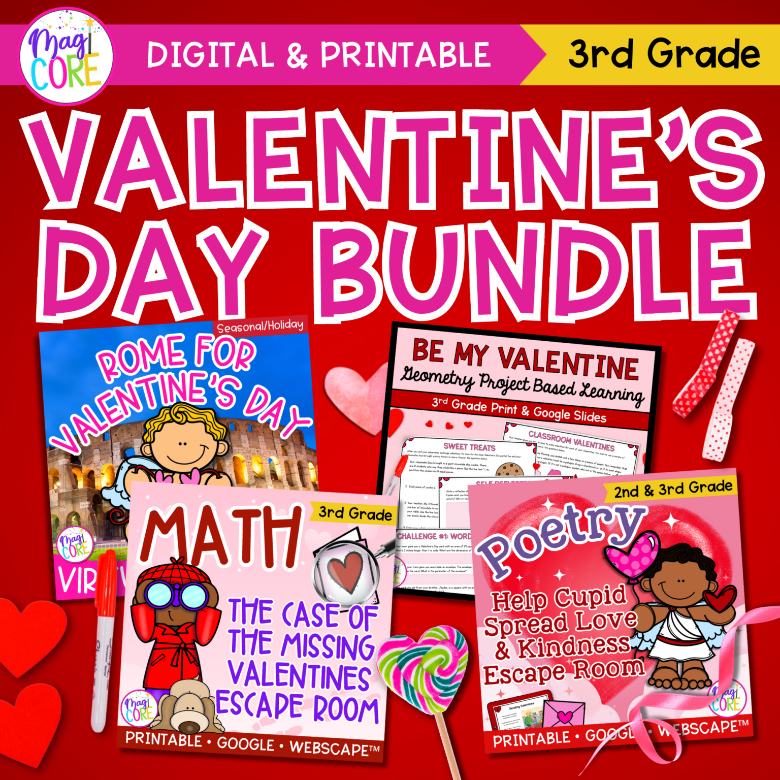 Valentine's Day Bundle - 3rd Grade | MagiCore
