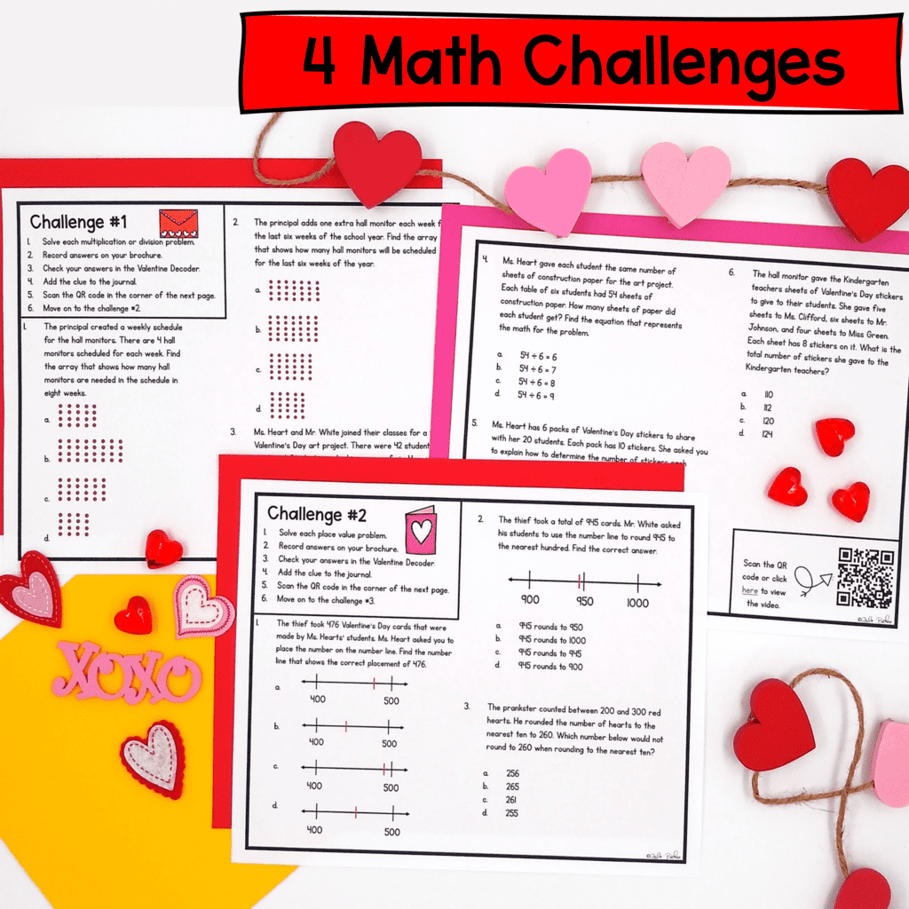 3rd Grade Math Missing Valentines Escape Room | MagiCore