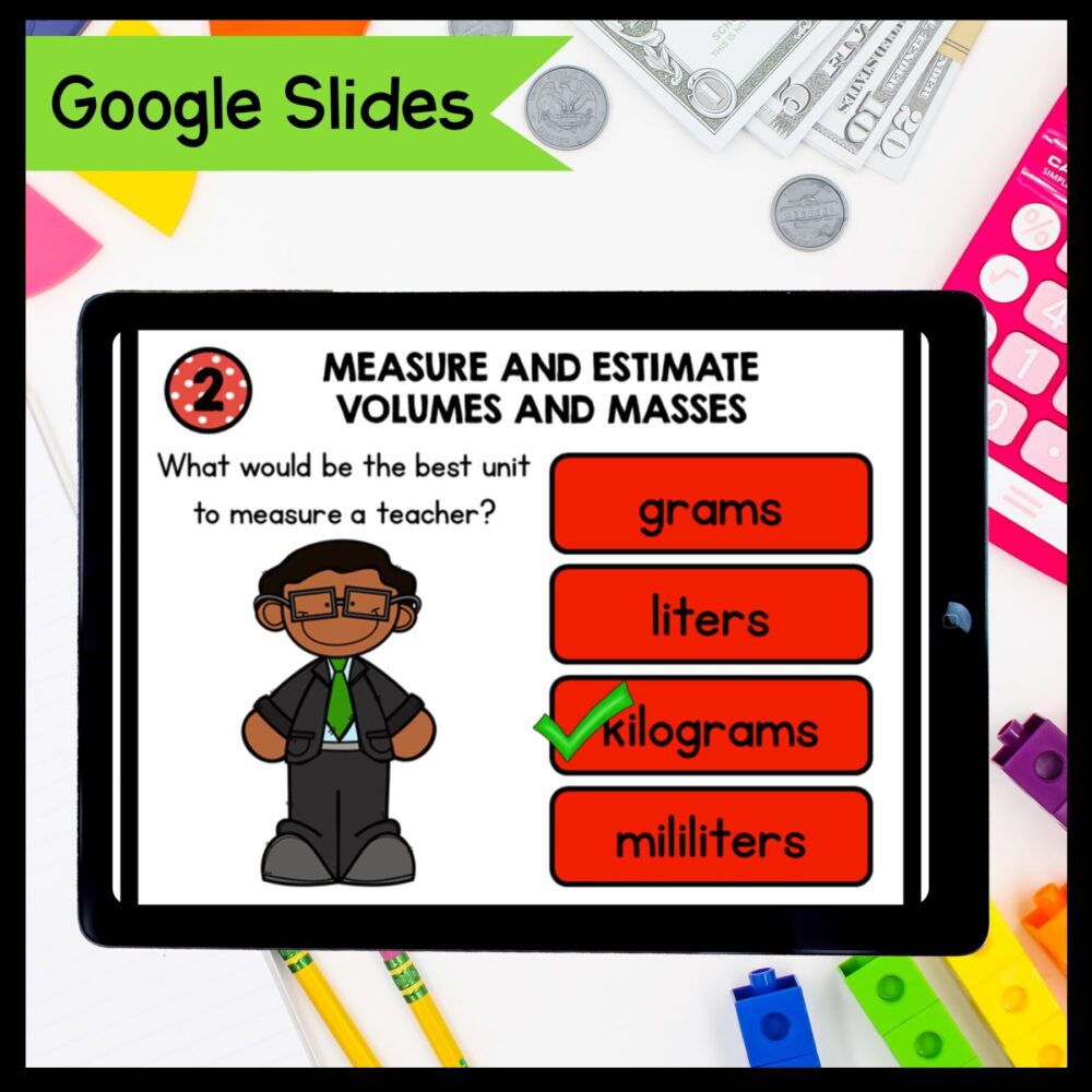 Measure & Estimate Volumes & Masses - 3rd Grade Math Task Cards | MagiCore