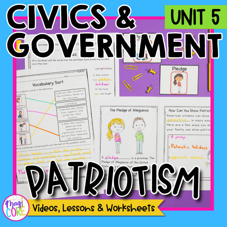 Civics & Government Unit 5: Patriotism Social Studies Lessons | MagiCore