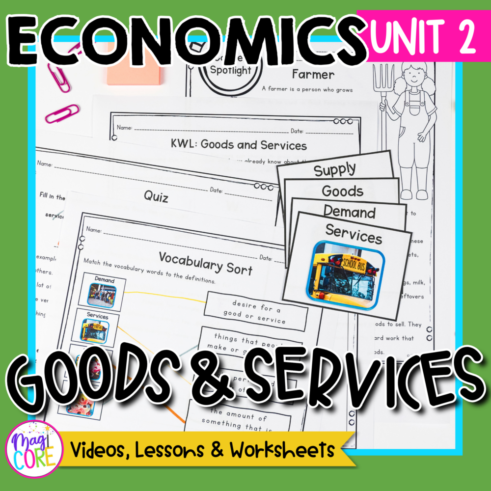 Economics Unit 2: Goods and Services Social Studies Lessons | MagiCore