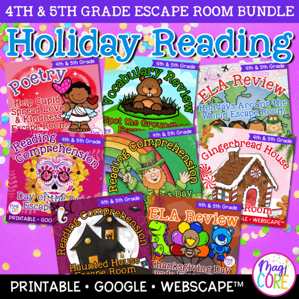 Holiday Escape Room GROWING Bundle - 4th-5th Grade | MagiCore