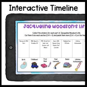 Jacqueline Woodson Author Study Virtual Biography | MagiCore