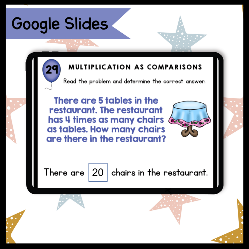 Multiplication as Comparisons - 4th Grade Math Task Card | Magicore
