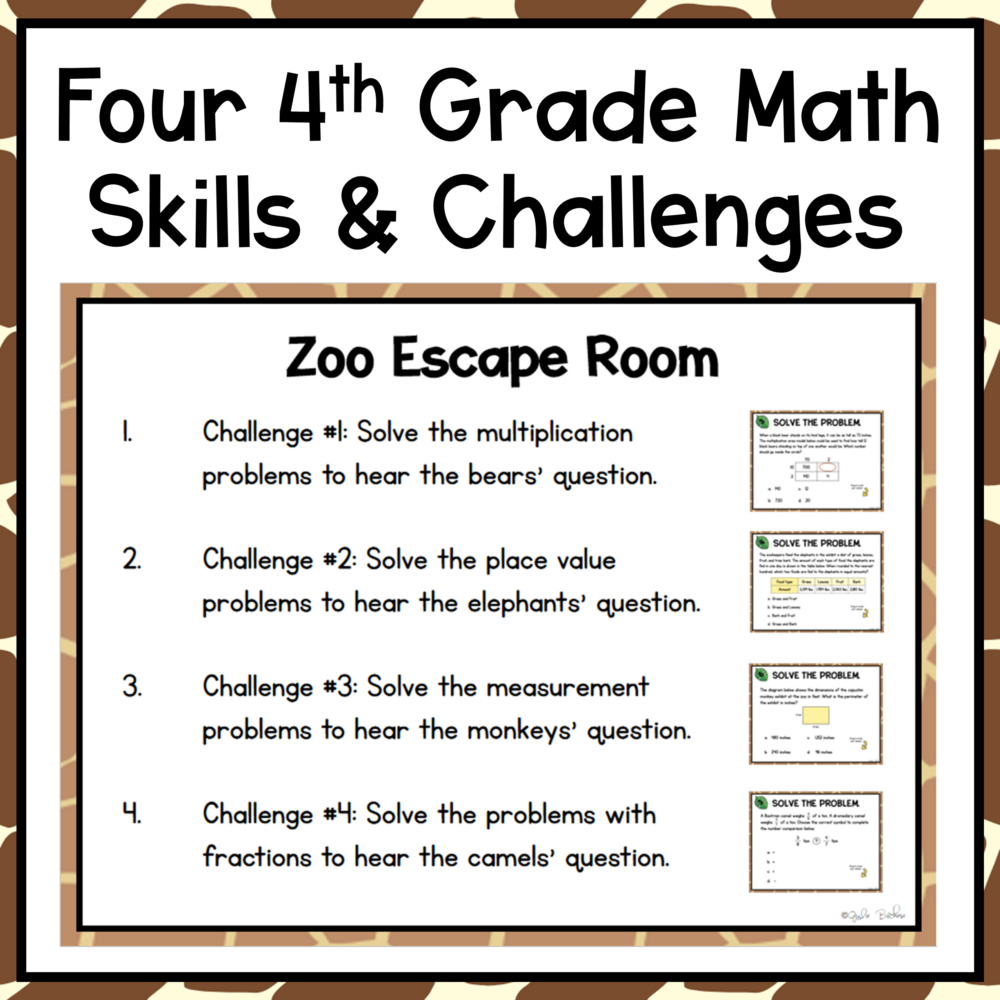 Measurement Conversions - 4th Grade Math Zoo Escape Room | MagiCore