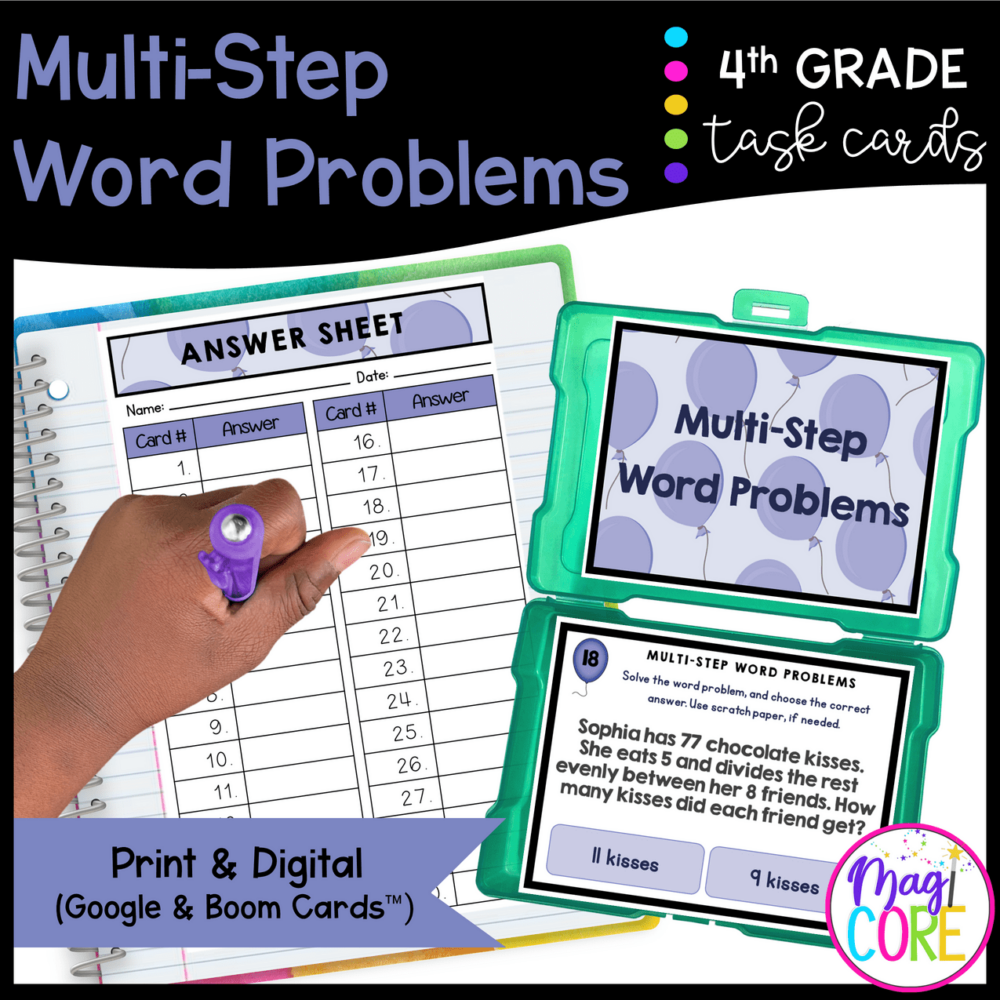 Operations & Algebraic Thinking - 4th Grade Task Cards Bundle | MagiCore