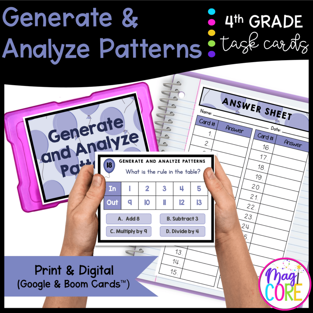 Operations & Algebraic Thinking - 4th Grade Task Cards Bundle | MagiCore