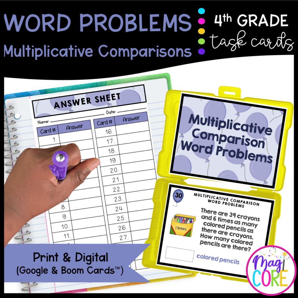 Operations & Algebraic Thinking - 4th Grade Task Cards Bundle | MagiCore