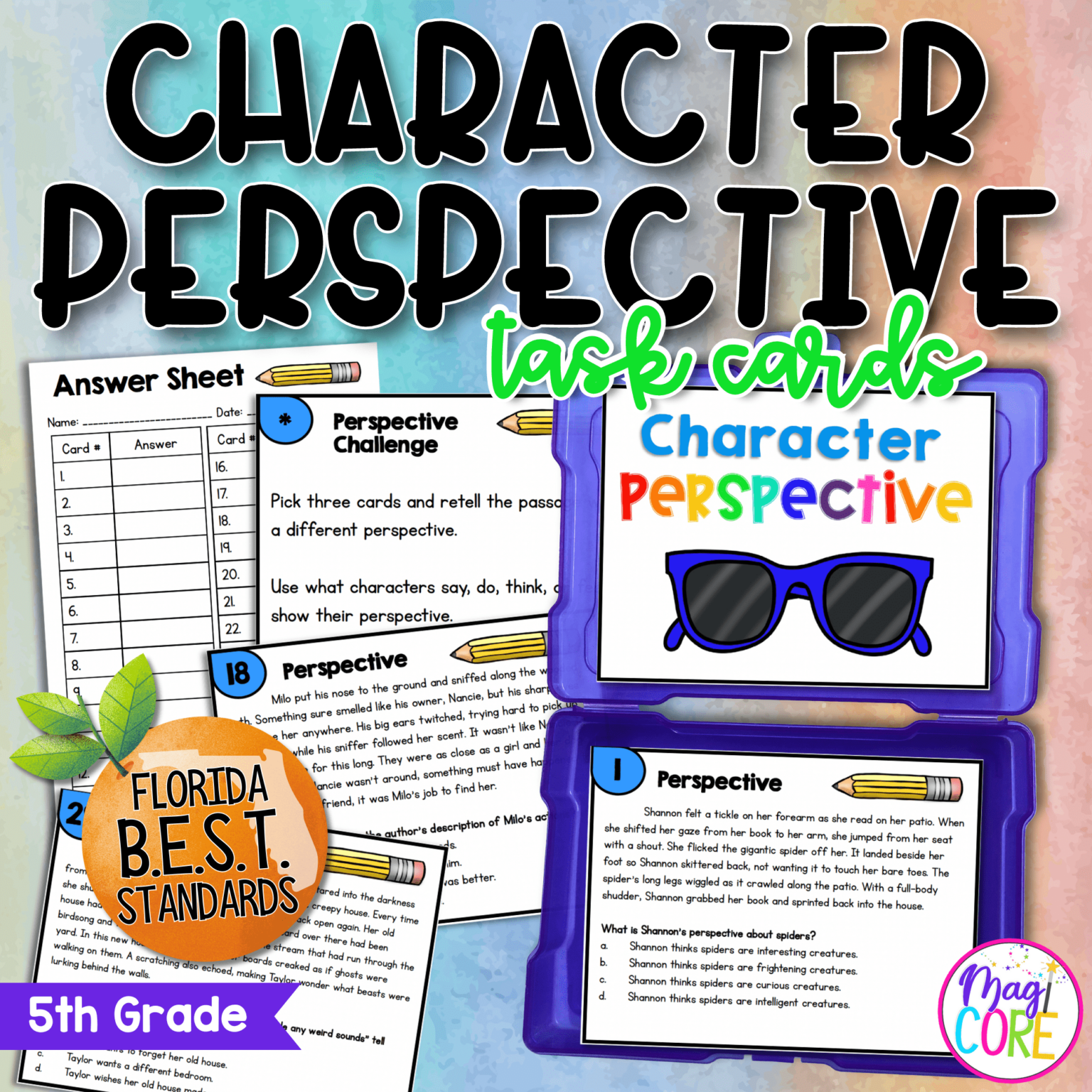 Character Perspective Task Cards - ELA.5.R.1.3 | MagiCore