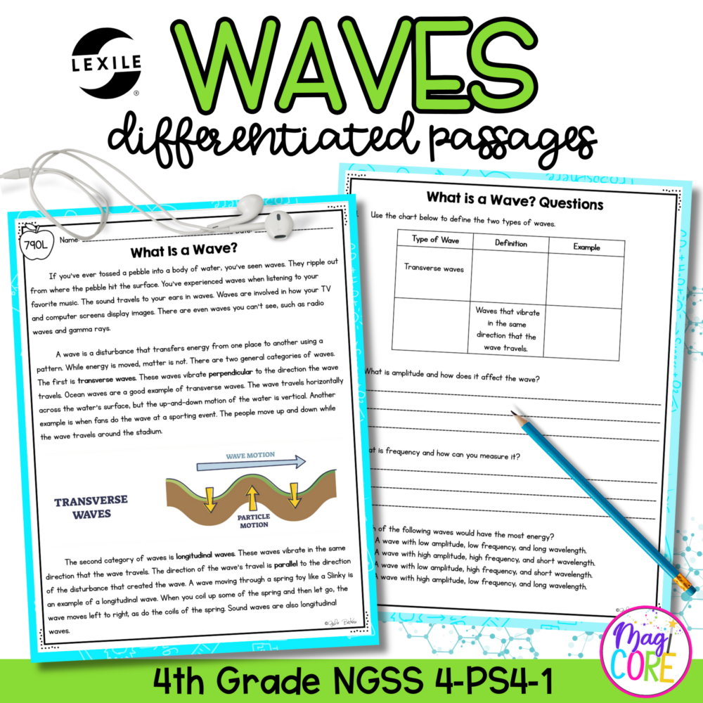 Waves NGSS 4-PS4-1 - Science Differentiated Passages | MagiCore