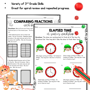 Monthly Themed Math Practice BUNDLE | 3rd Grade | MagiCore