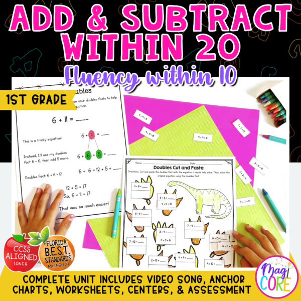 Add & Subtract within 20, Fluently within 10 - 1st Grade 1.OA.C.6 ...