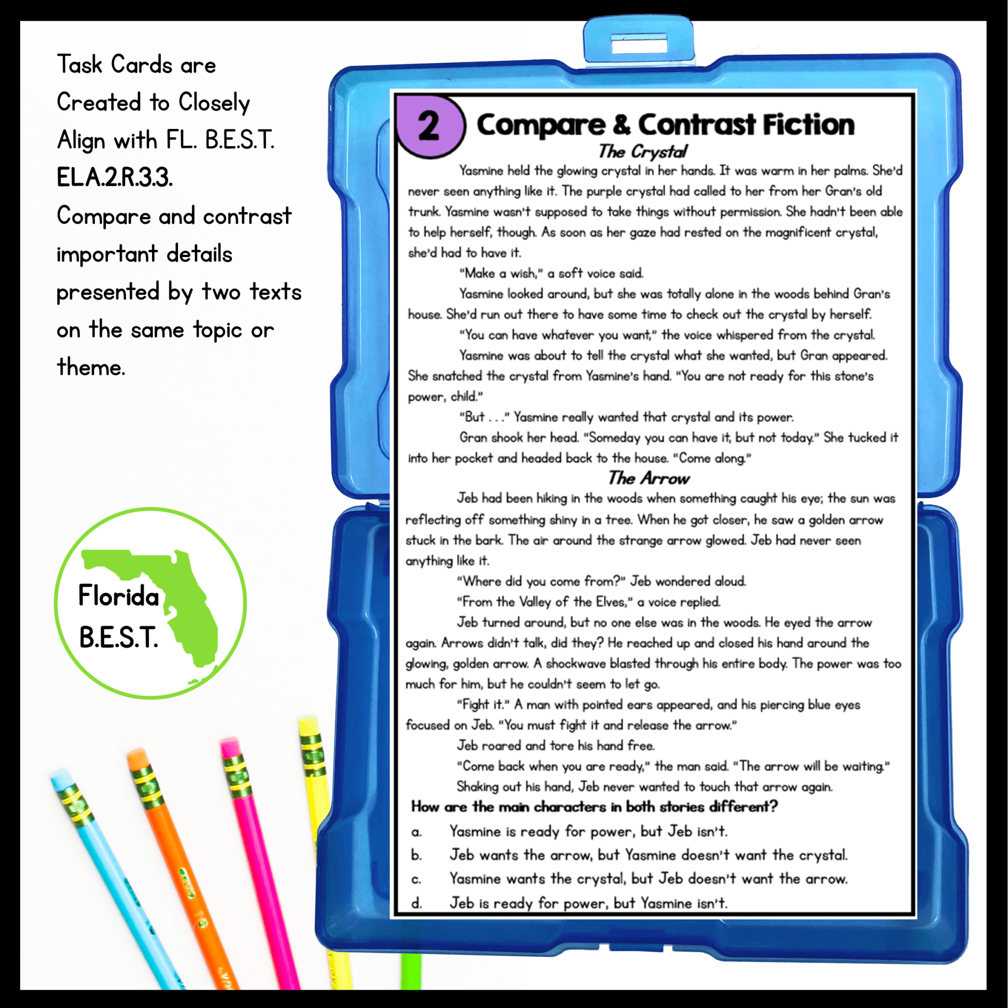 Compare and Contrast Fiction Task Cards - 2nd Grade | MagiCore