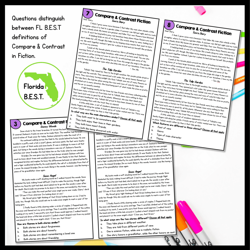 Compare and Contrast Fiction Task Cards - 2nd Grade | MagiCore