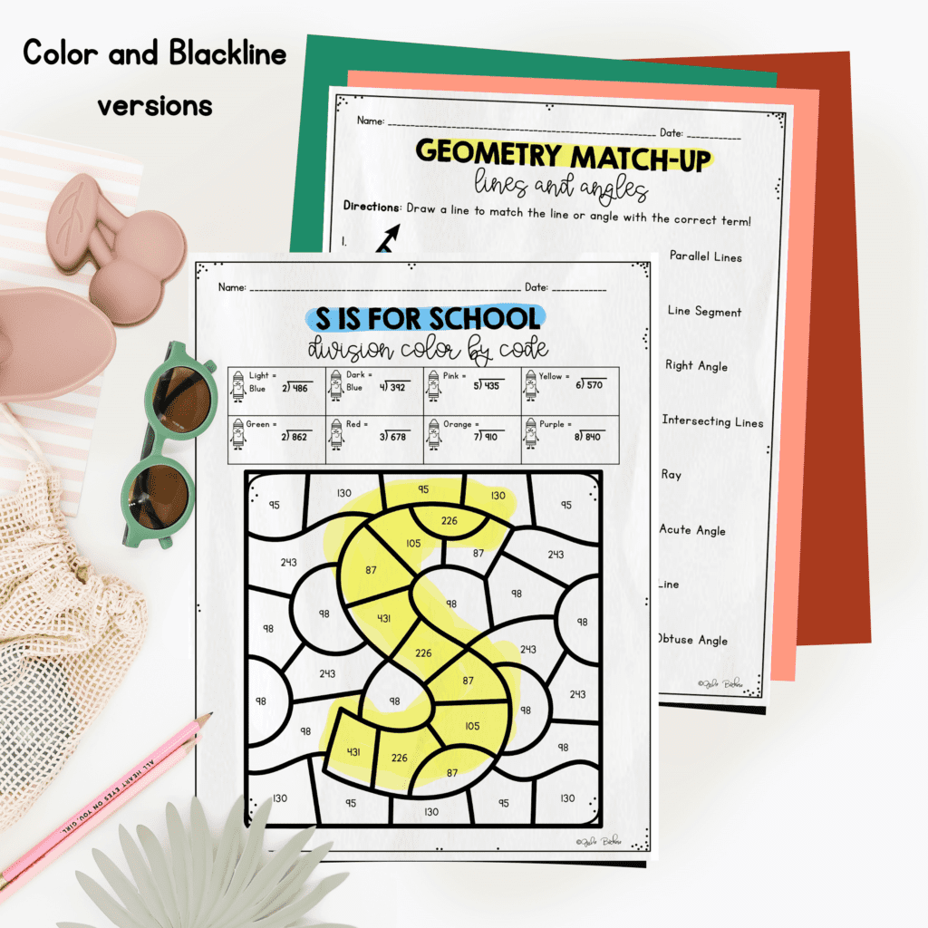 August Themed Math Practice - 4th Grade | MagiCore
