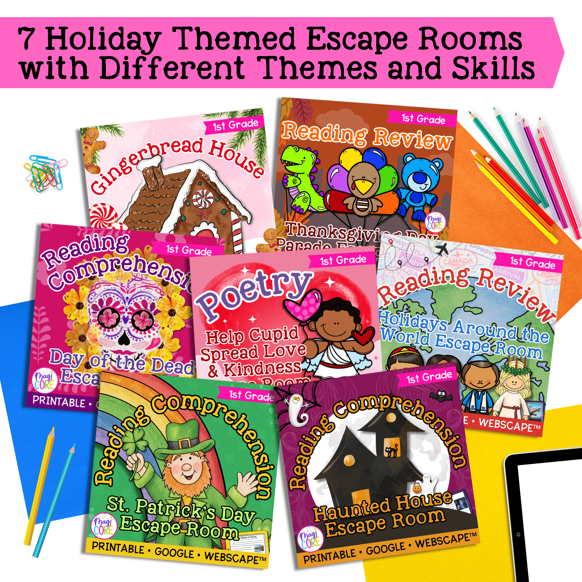 Holiday Escape Room Bundle 1st Grade Reading Comprehension Christmas ...