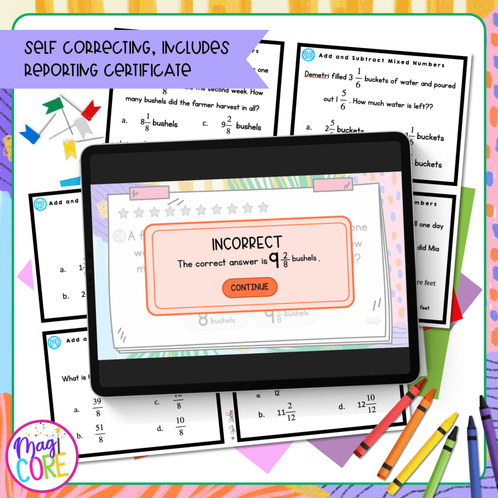 Add & Subtract Mixed Numbers w/ Like Denominators - 4th Grade Task ...