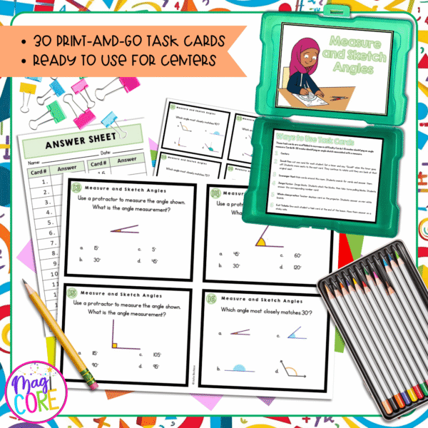 Measure Angles to the Nearest Degree w/ Protractors - 4th Grade Task ...