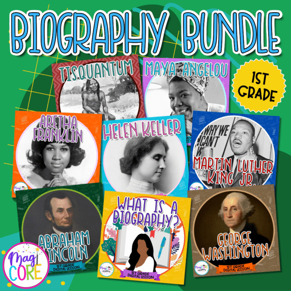 Biography Social Studies Lessons - 1st Grade Bundle | MagiCore